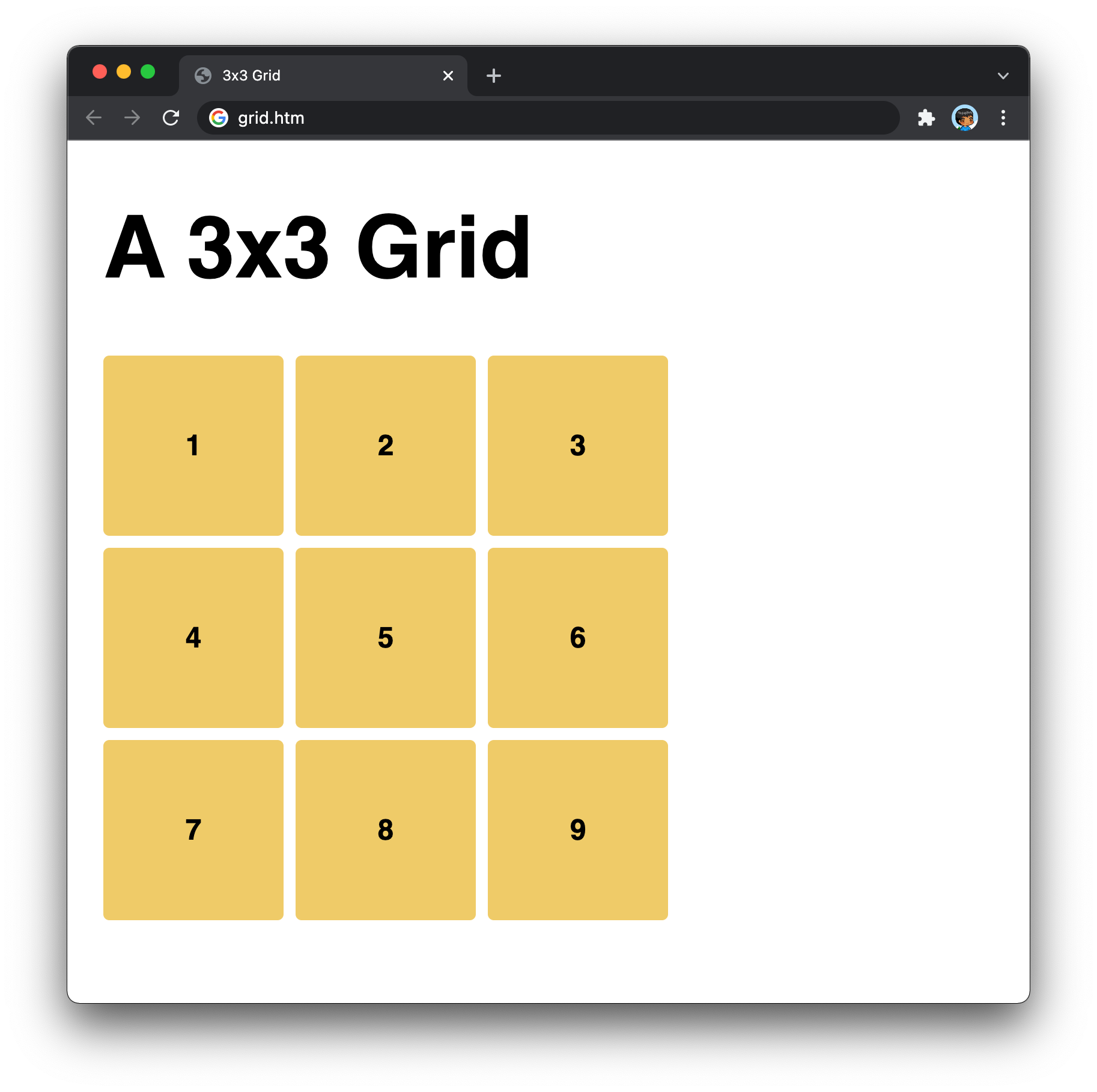 Creating A 3x3 Grid